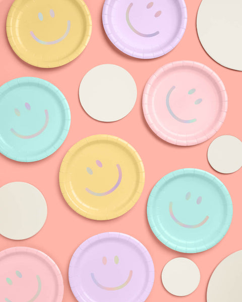 Smiley Plates - 24 paper plates – Petit Fetti