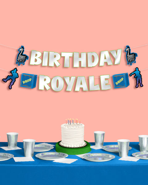Birthday Royale Banner - silver foil banner – Petit Fetti