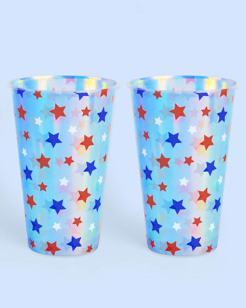 Stars & Stripes Cups - 16 iridescent 16 oz cups – Petit Fetti